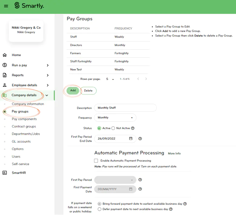 Smartly | Pay groups